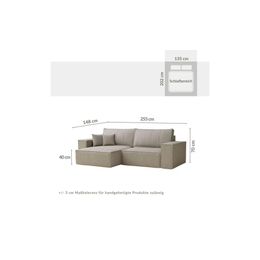 maison de r&ecirc;ve Ecksofa Zaya braun Ma&szlig;e (cm): B: 255 H: 70 &raquo; M&ouml;bel Kraft