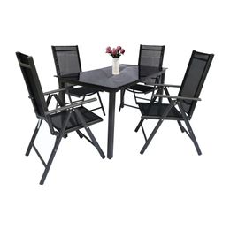 M&ouml;bel Kraft Gartenm&ouml;bel 5er-Set schwarz Ma&szlig;e (cm): B: 140 H: 73 &raquo; M&ouml;bel Kraft