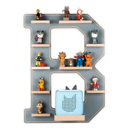 BOARTI Kinderregal Buchstabe B h&auml;ngend f&uuml;r Toniebox und Tonie Figuren platzsparendes Regal Ma&szlig;e H. 54 x B. 41 x T. 19 Wandregal Musikbox Figuren Aufbewahrung Magneteins&auml;tzen Aufbewahrungsregal Holz