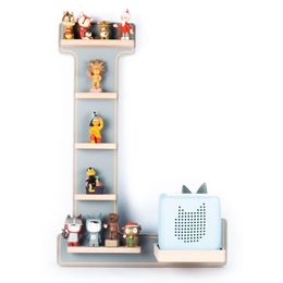 BOARTI Kinderregal Buchstabe L h&auml;ngend f&uuml;r Toniebox und Tonie Figuren platzsparendes Regal H. 54 x B. 38 x T. 19 Wandregal f&uuml;r Musikbox Figuren Aufbewahrung Magneteins&auml;tzen Aufbewahrungsregal Holz
