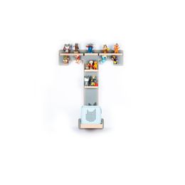 BOARTI Kinderregal Buchstabe T h&auml;ngend f&uuml;r Toniebox und Tonie Figuren platzsparendes Regal H. 54 x B. 45 x T. 19 Wandregal Musikbox und Figuren Aufbewahrung Magneteins&auml;tzen Aufbewahrungsregal Holz