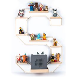 BOARTI Kinderregal Buchstabe S h&auml;ngend f&uuml;r Toniebox und Tonie Figuren platzsparendes Regal H. 54 x B. 40 x T. 19 cm Wandregal Musikbox Figuren Aufbewahrung Magneteins&auml;tzen Aufbewahrungsregal Holz