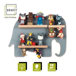 BOARTI Kinderregal Tier Elefant h&auml;ngend f&uuml;r Tonie Figuren platzsparendes Regal Ma&szlig;e: H. 24 x B. 33 x T. 5 cm Wandregal f&uuml;r Figuren Aufbewahrung mit Magneteins&auml;tzen Aufbewahrungsregal Holz