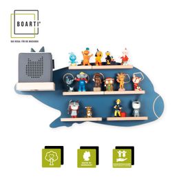 BOARTI Kinderregal Flugzeug h&auml;ngend f&uuml;r Toniebox und Tonie Figuren platzsparendes Regal H. 30 x B. 60 x T. 19 cm Wandregal Musikbox und Figuren Aufbewahrung Magneteins&auml;tzen Aufbewahrungsregal Holz