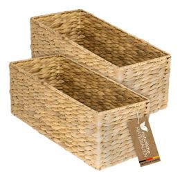 HMF Aufbewahrungskorb Badezimmer, Korb aus Wasserhyazinthe, 38x15x14 cm
