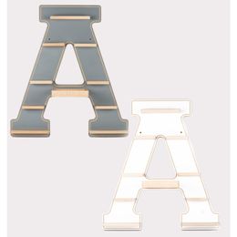 BOARTI Kinderregal Buchstabe A h&auml;ngend f&uuml;r Toniebox und Tonie Figuren platzsparendes Regal H. 54 x B. 49 x T. 19 Wandregal Musikbox Figuren Aufbewahrung mit Magneteins&auml;tzen Aufbewahrungsregal Holz