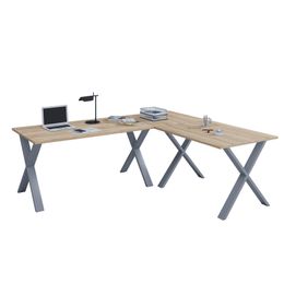 Vcm Vcm Holz Schreibtisch Eckschreibtisch schlicht 190x190 L Form links oder rechts Arbeitstisch Platte 80 cm tief Computertisch B&uuml;rom&ouml;bel - Lona X