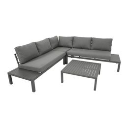 DEGAMO Lounge Set ROVIGNO, Aluminium anthrazit, Polster grau