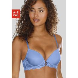 Lascana Push-up-BH 'Eleonora' blau Gr. 70C. Vergr&ouml;&szlig;ert Optisch Die B&uuml;ste und mit B&uuml;gel