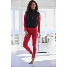 BENCH. LOUNGEWEAR Sweatshirt schwarz Gr. 48/50 f&uuml;r Damen. Mit Badge, Logoschriftzug. L&auml;ssig Geschnitten. Nachhaltig.