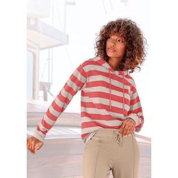H.I.S. H.I.S Kapuzensweatshirt mehrfarbig Gr. 48/50 f&uuml;r Damen. Mit Kordel. Bequem. Nachhaltig.