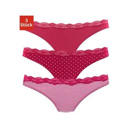 Lascana String mehrfarbig Gr. 32/34 f&uuml;r Damen. Mit Spitze. K&ouml;rpernah. Nachhaltig.