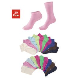 H.I.S. H.I.S Basicsocken 'Damen und Herren Atmungsaktiver Baumwollanteil; Business, Basic' mehrfarbig Gr. 43-46 f&uuml;r Damen. Mit Logoschriftzug. Elastisch. 