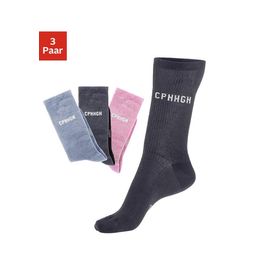 Copenhagen Studios Basicsocken mehrfarbig Gr. 35-38 f&uuml;r Damen. Mit Logoschriftzug. Elastisch