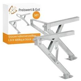 Pro Plus 2x St&uuml;tzen H&ouml;henverstellbar L & R 600kg je St&uuml;ck Wohnwagen St&uuml;tzen 477x195 H&ouml;he 460mm auch f&uuml;r Anh&auml;nger geeignet Top Gadgets mit Trapezgewinde Nivellierst&uuml;tze