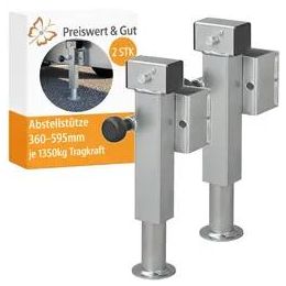 Pro Plus 2x Abstellst&uuml;tze 360&ndash;595 mm St&uuml;tze &ndash; Kurbelst&uuml;tze Anh&auml;nger je 1350 kg Tragkraft Anh&auml;ngerst&uuml;tze SF60-D85-SW19-225+ADAP