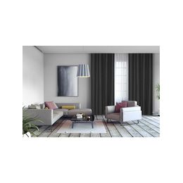 LIFA LIVING Vorhang "Luxe" in Schwarz - 86% | Gr&ouml;&szlig;e 150x260 cm | Gardinen-vorhaenge
