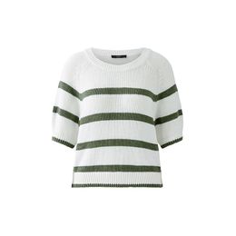 Oui Pullover in Wei&szlig;/ Oliv - 55% | Gr&ouml;&szlig;e 36 | Damen-pullover-cardigans
