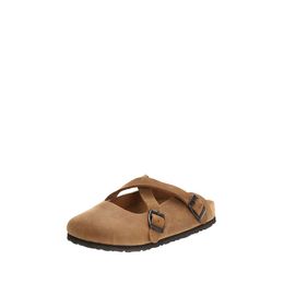 Comfortfusse Leder-Clogs in Sand - 50% | Gr&ouml;&szlig;e 38 | Clogs-pantoletten-kinder