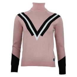 Peak Mountain Rollkragenpullover in Rosa/ Schwarz - 78% | Gr&ouml;&szlig;e L | Damen-pullover-cardigans