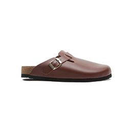 Comfortfusse Leder-Clogs in Braun - 50% | Gr&ouml;&szlig;e 37 | Damen-pantoletten