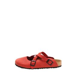 Comfortfusse Leder-Clogs in Rot - 50% | Gr&ouml;&szlig;e 35 | Clogs-pantoletten-kinder