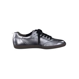 Paul Green Leder-Sneakers in Silber - 44% | Gr&ouml;&szlig;e 39 | Damen-schnuerschuhe