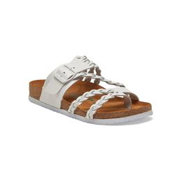Comfortfusse Leder-Zehentrenner in Wei&szlig; - 52% | Gr&ouml;&szlig;e 42 | Damen-sandalen