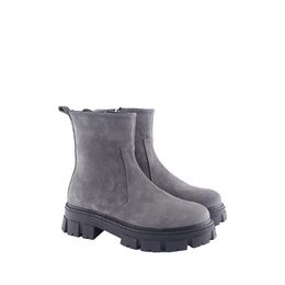 D.Moro Leder-Boots in Grau - 50% | Gr&ouml;&szlig;e 38 | Damen-stiefel