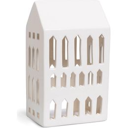 K&Auml;HLER DESIGN K&auml;hler Windlicht "Urbania Church" in Wei&szlig; - (B)10 x (H)18 cm - 42% | Kerzen-vasen