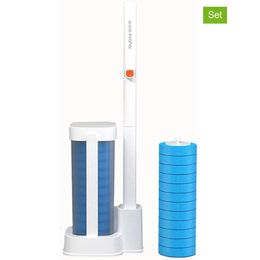 Joybos 4tlg. Toilettenb&uuml;rste-Set in Wei&szlig;/ Blau - 63% | Badezimmer-accessoires