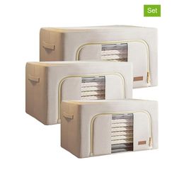 Joybos 3er-Set: Kleiderboxen in Beige - 64% | Kisten-koerbe