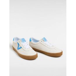 Vans Leder-Sneakers ''Sport Low'' in Creme/ Hellblau - 60% | Gr&ouml;&szlig;e 37 | Damen-sneakers