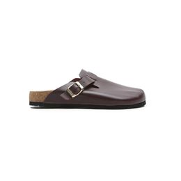 Comfortfusse Leder-Clogs in Bordeaux - 50% | Gr&ouml;&szlig;e 40 | Damen-pantoletten