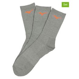 Mizuno 3er-Set: Sportsocken in Grau - 67% | Gr&ouml;&szlig;e 44-46 | Damen-outdoor-ausruestung
