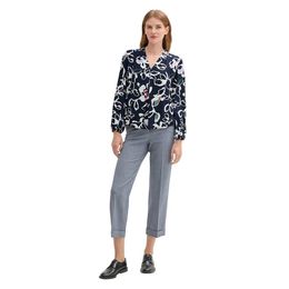 Tom Tailor Bluse in Dunkelblau/ Wei&szlig; - 77% | Gr&ouml;&szlig;e 38 | Damen-blusen