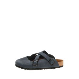 Comfortfusse Leder-Clogs in Dunkelblau - 50% | Gr&ouml;&szlig;e 38 | Clogs-pantoletten-kinder