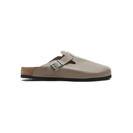 Comfortfusse Leder-Clogs in Grau - 50% | Gr&ouml;&szlig;e 36 | Damen-pantoletten
