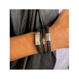 Uomo Leder-Armband in Schwarz - 77% | Gr&ouml;&szlig;e L | Herren-schmuck