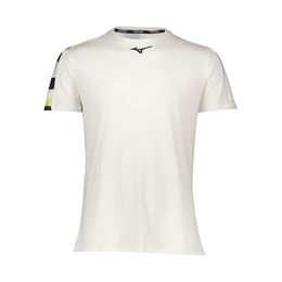 Mizuno Funktionsshirt "Shadow" in Wei&szlig;/ Gelb/ Schwarz - 53% | Gr&ouml;&szlig;e M | Herren-sportshirts