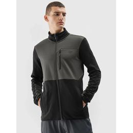 4F Fleecejacke in Grau/ Schwarz - 60% | Gr&ouml;&szlig;e XXL | Herren-pullover-sport