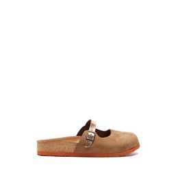 Comfortfusse Leder-Clogs in Sand/ Ros&eacute;gold - 52% | Gr&ouml;&szlig;e 42 | Damen-pantoletten