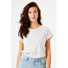 Garcia Shirt in Wei&szlig;/ Hellblau - 50% | Gr&ouml;&szlig;e S | Damen-tops