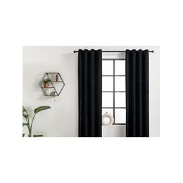 LIFA LIVING &Ouml;senvorhang in Schwarz - 66% | Gr&ouml;&szlig;e 150x250 cm | Gardinen-vorhaenge
