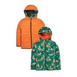 frugi Wende-Steppjacke "Toasty" in Orange/ Gr&uuml;n - 52% | Gr&ouml;&szlig;e 110/116 | Kinderjacken