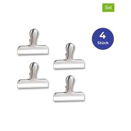 Wenko 4er-Set: Verschlussklammern in Silber - (B)6,3 x (H)7,6 cm - 12% | Kuechenhelfer