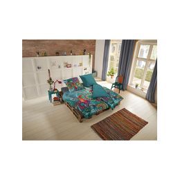 HIP Satin-Bettw&auml;sche-Set in Blau - 54% | Gr&ouml;&szlig;e 200x200 cm | Bettwaesche-bettwaren