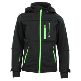 Peak Mountain Softshelljacke in Schwarz/Gr&uuml;n - 69% | Gr&ouml;&szlig;e 98 | Kinder-outdoor-jacken