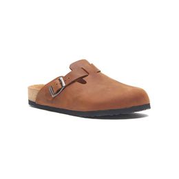 Comfortfusse Leder-Clogs in Braun - 50% | Gr&ouml;&szlig;e 44 | Damen-pantoletten