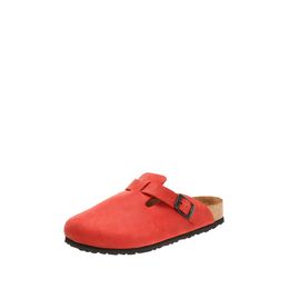 Comfortfusse Leder-Clogs in Rot - 50% | Gr&ouml;&szlig;e 44 | Herren-hausschuhe